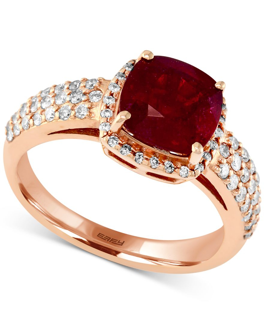 Effy Rosa By Effy Ruby (3-1/8 Ct. T.w.) And Diamond (1/2 Ct. T.w.) Ring ... Effy Rosa By Effy Ruby (3-1/8 Ct. T.w.) And Diamond (1/2 Ct. T.w.) Ring ...